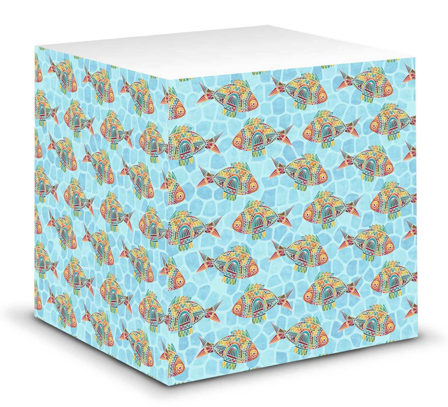 Mosaic Fish Sticky Note Cube - YouCustomizeIt
