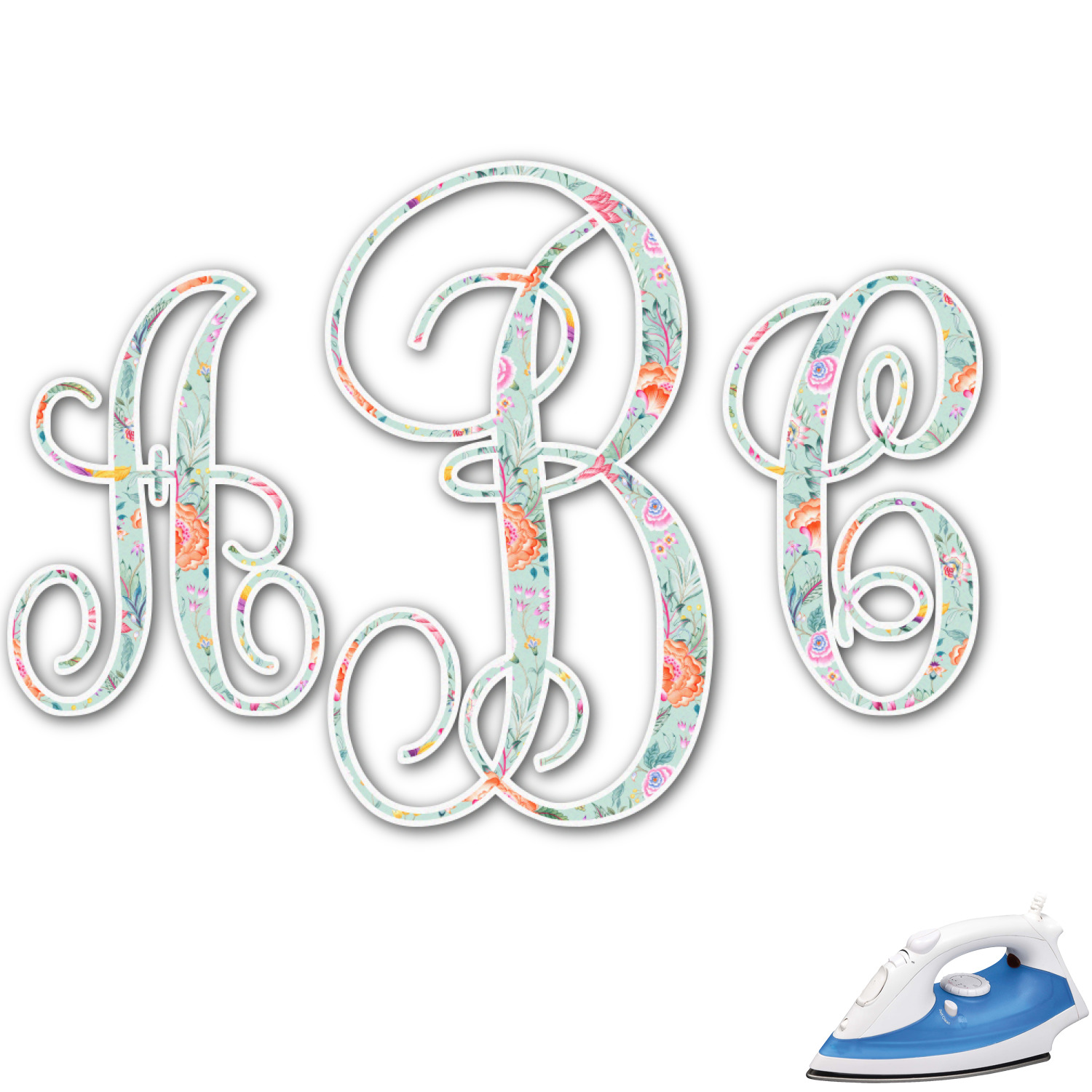 Custom Exquisite Chintz Monogram Iron On Transfer (Personalized ...