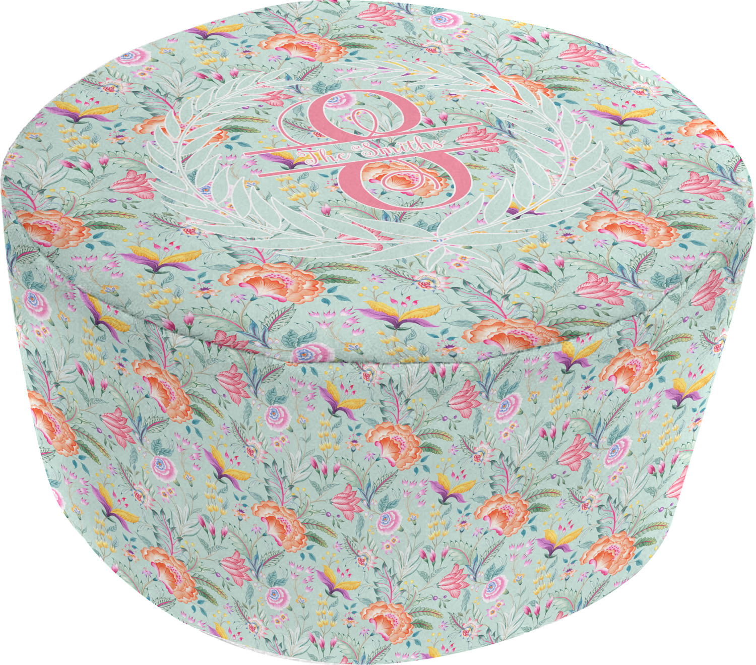 Custom Exquisite Chintz Round Pouf Ottoman (Personalized) | YouCustomizeIt