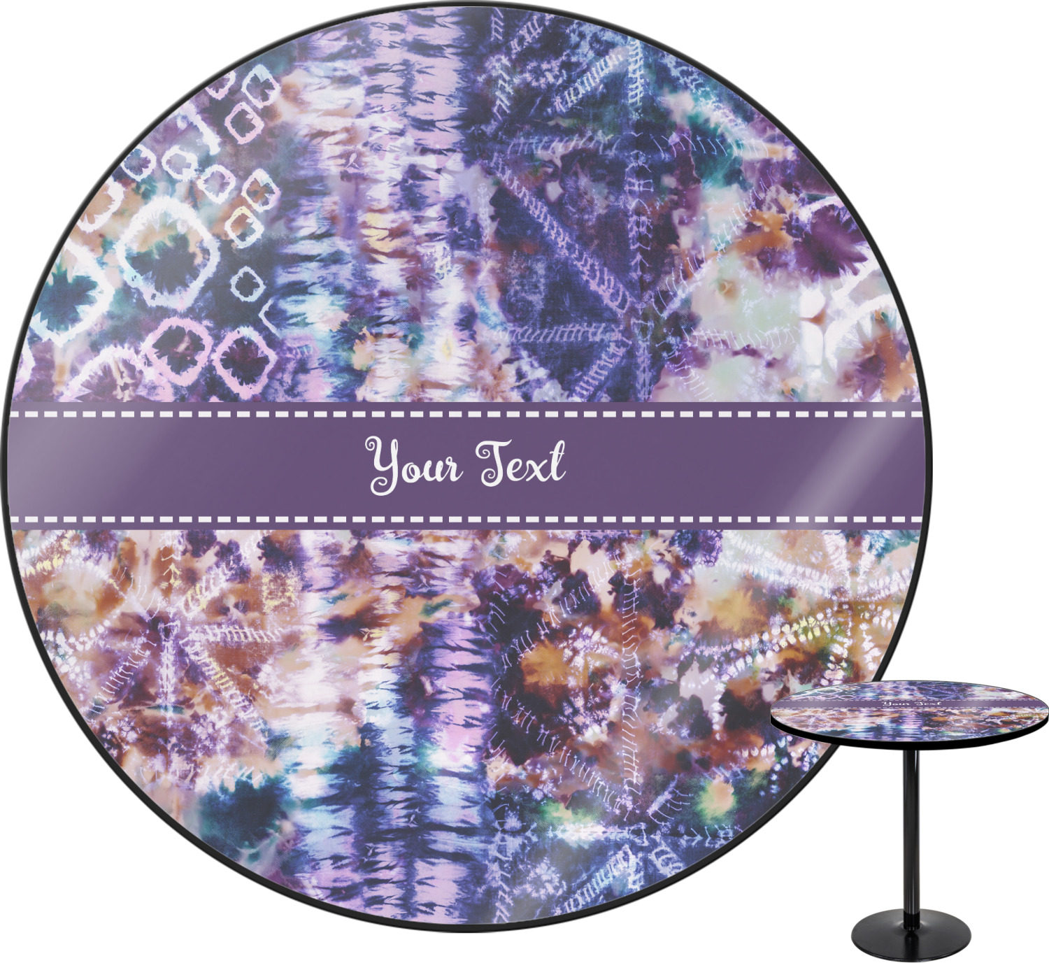Custom Tie Dye Round Table - 24" (Personalized) | YouCustomizeIt