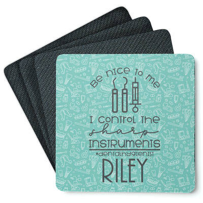 Dental Hygienist Rubber Backed Coaster (Personalized) - YouCustomizeIt