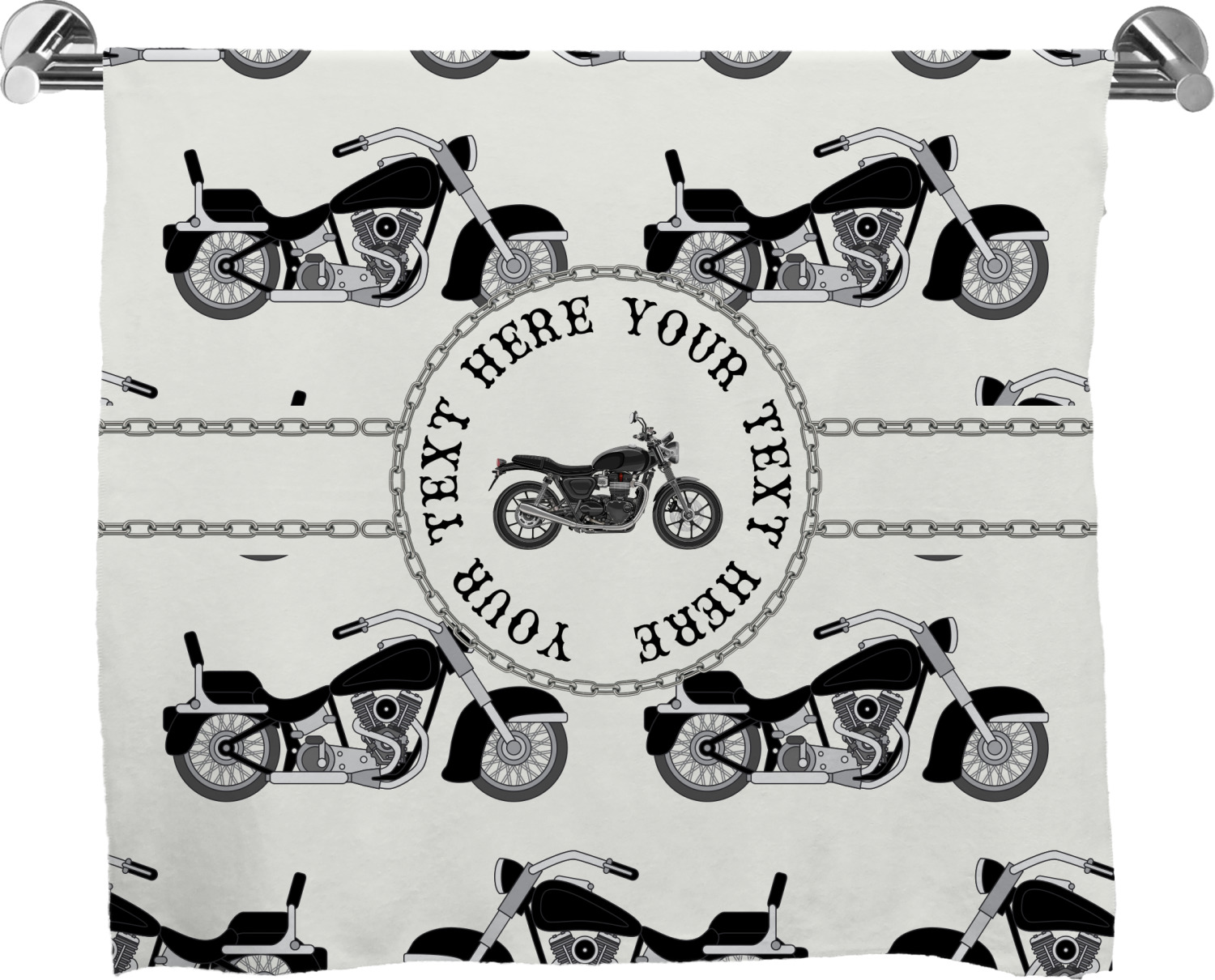 Custom Motorcycle Bath Towel (Personalized) | YouCustomizeIt