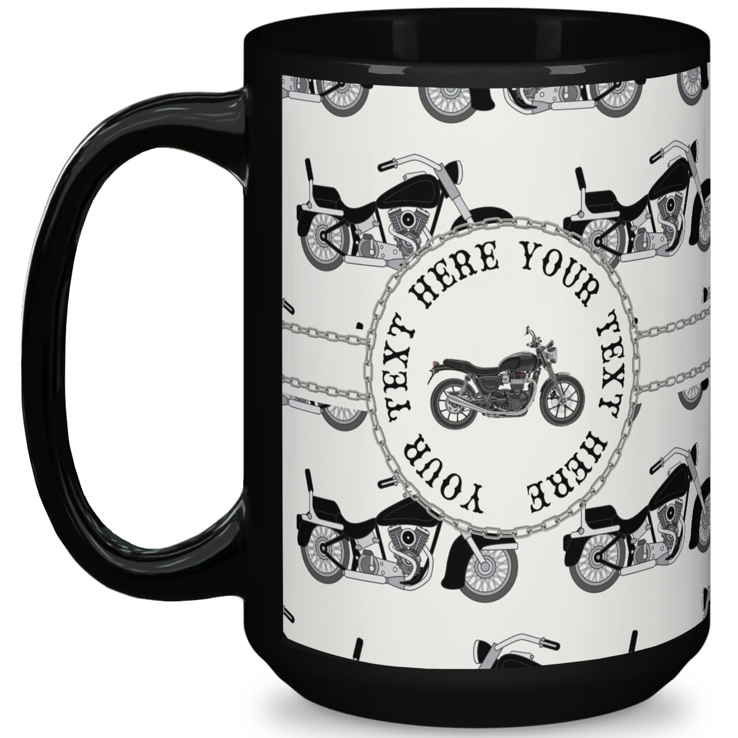 Motorcycle 15 Oz Coffee Mug - Black (Personalized) - YouCustomizeIt