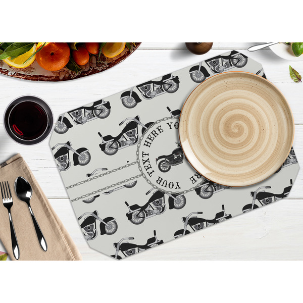 Custom Motorcycle Dining Table Mat - Octagon w/ Name or Text ...