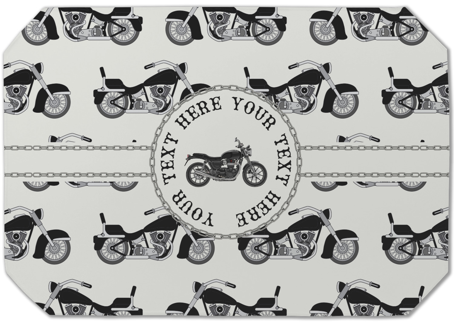 Custom Motorcycle Dining Table Mat - Octagon w/ Name or Text ...