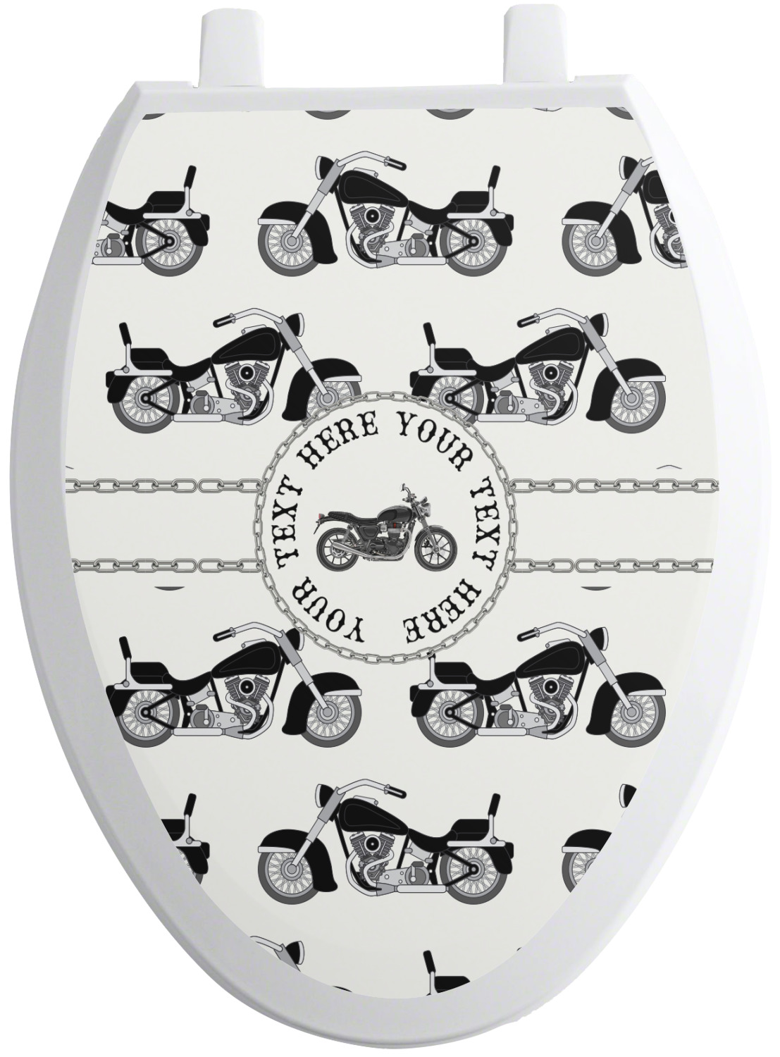 Motorcycle Toilet Seat Decal - Elongated (Personalized) - YouCustomizeIt