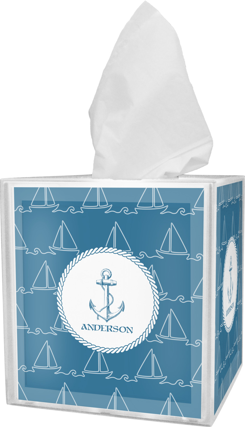 Rope Sail Boats Tissue Box Cover (Personalized) - YouCustomizeIt
