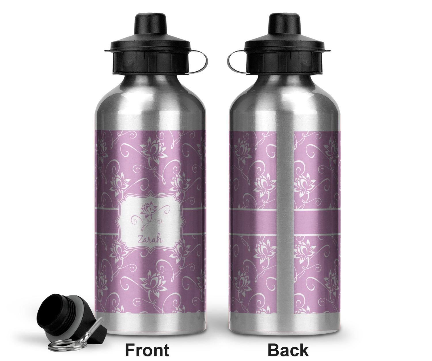 Lotus Flowers Water Bottle - Aluminum - 20 oz (Personalized ...