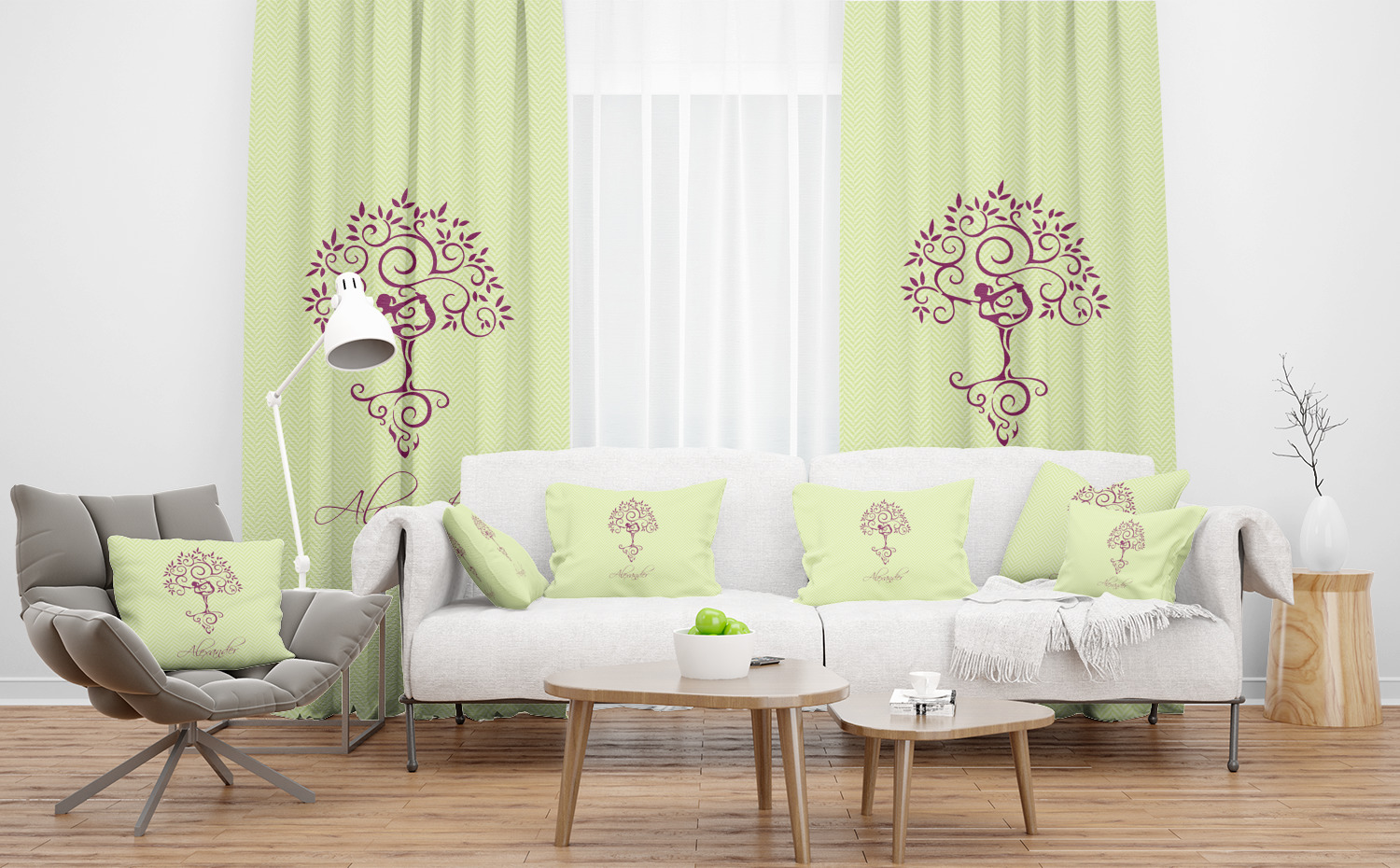 Custom Yoga Tree Curtain (Personalized) | YouCustomizeIt