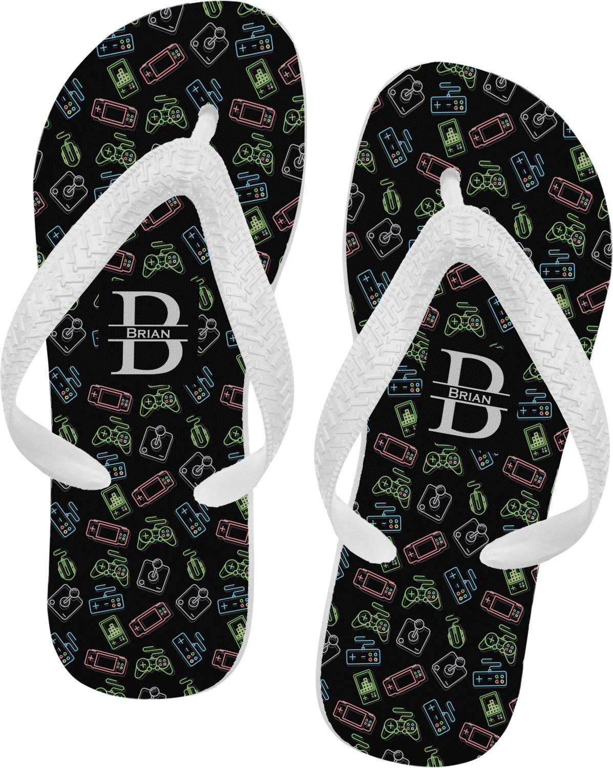 Video Game Flip Flops - Medium (Personalized) - YouCustomizeIt