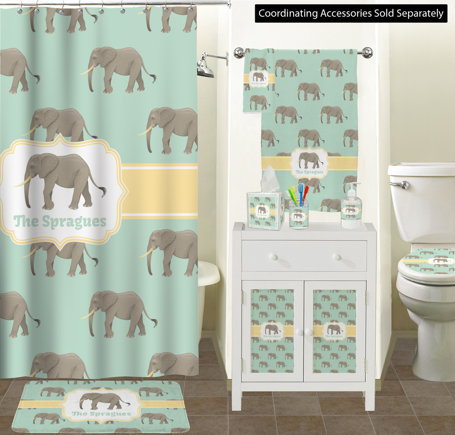 Elephant Memory Foam Bath Mat (Personalized) - YouCustomizeIt