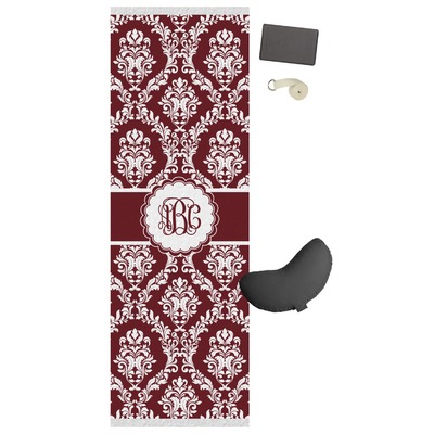Maroon & White Yoga Mat (Personalized) - YouCustomizeIt