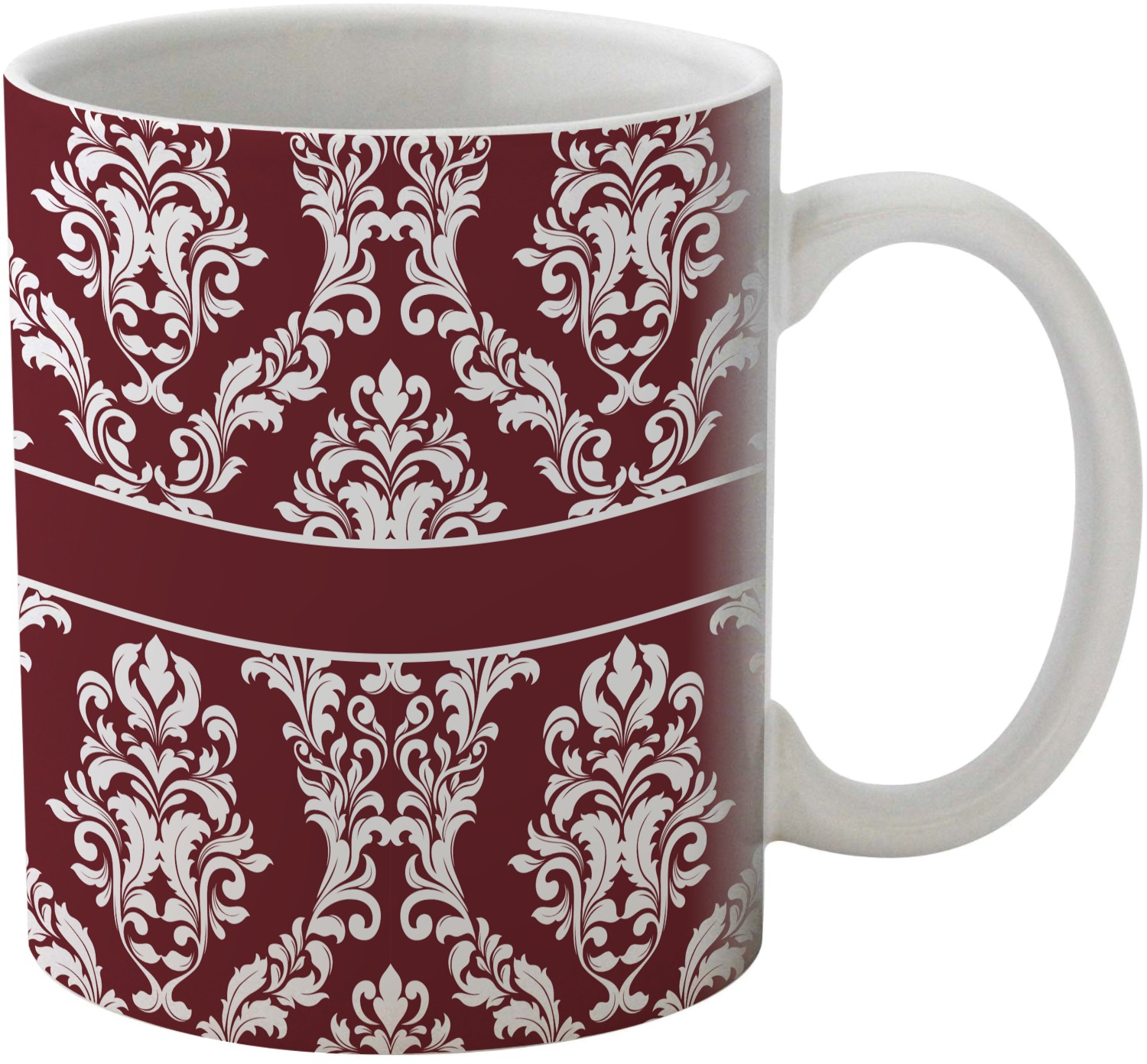 Maroon & White Coffee Mug (Personalized) - YouCustomizeIt