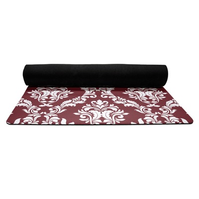 Maroon & White Yoga Mat (Personalized) - YouCustomizeIt
