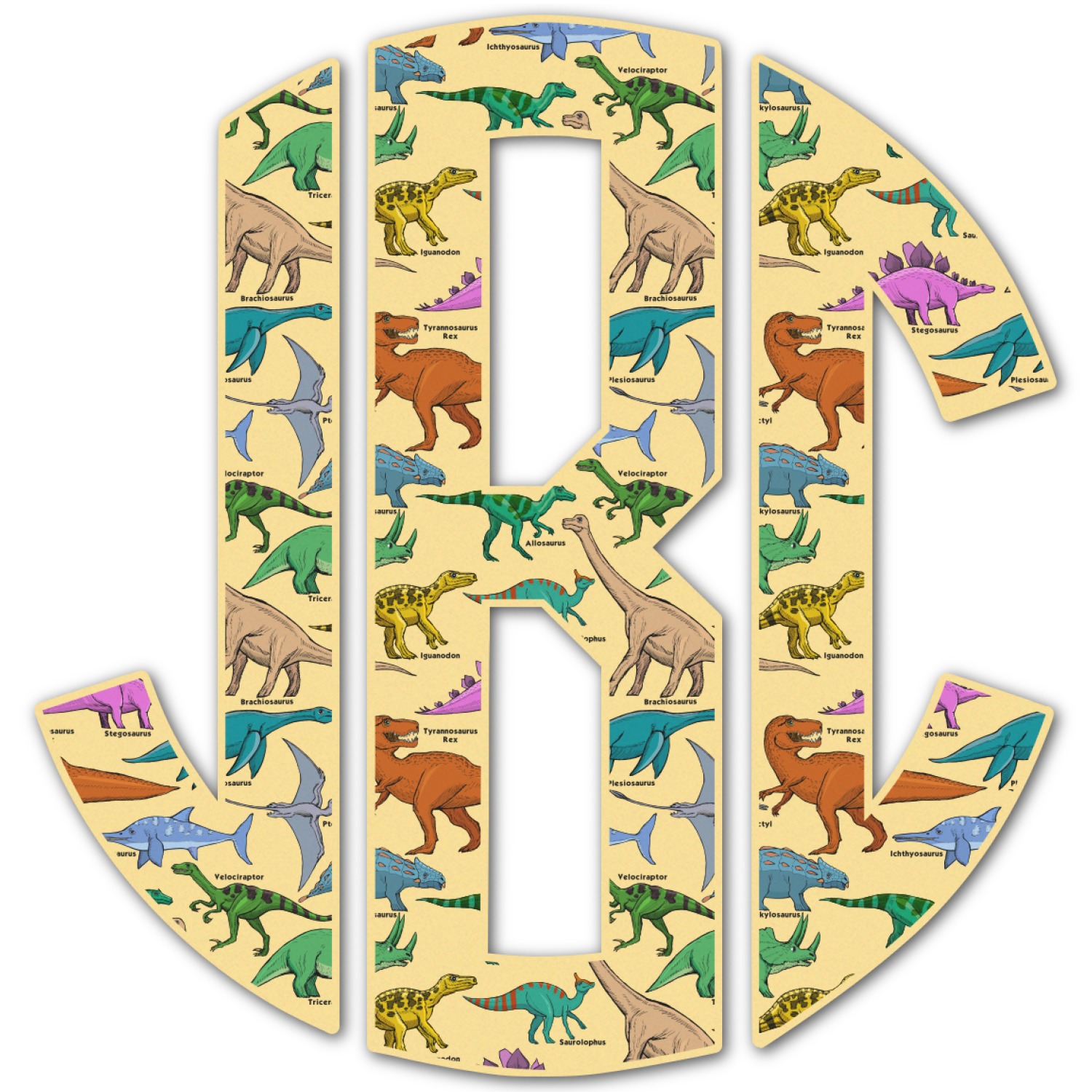 Custom Dinosaurs Monogram Decal - Medium (Personalized) | YouCustomizeIt