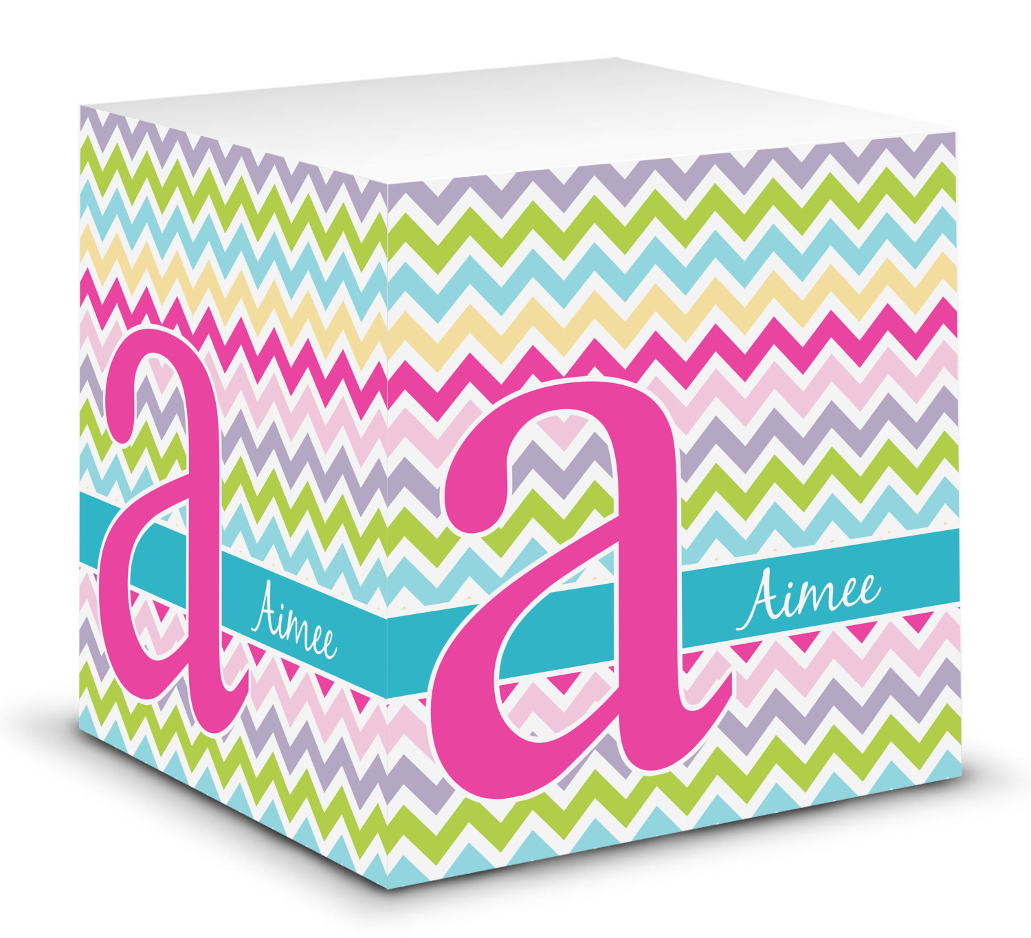 Custom Colorful Chevron Sticky Note Cube (Personalized) | YouCustomizeIt