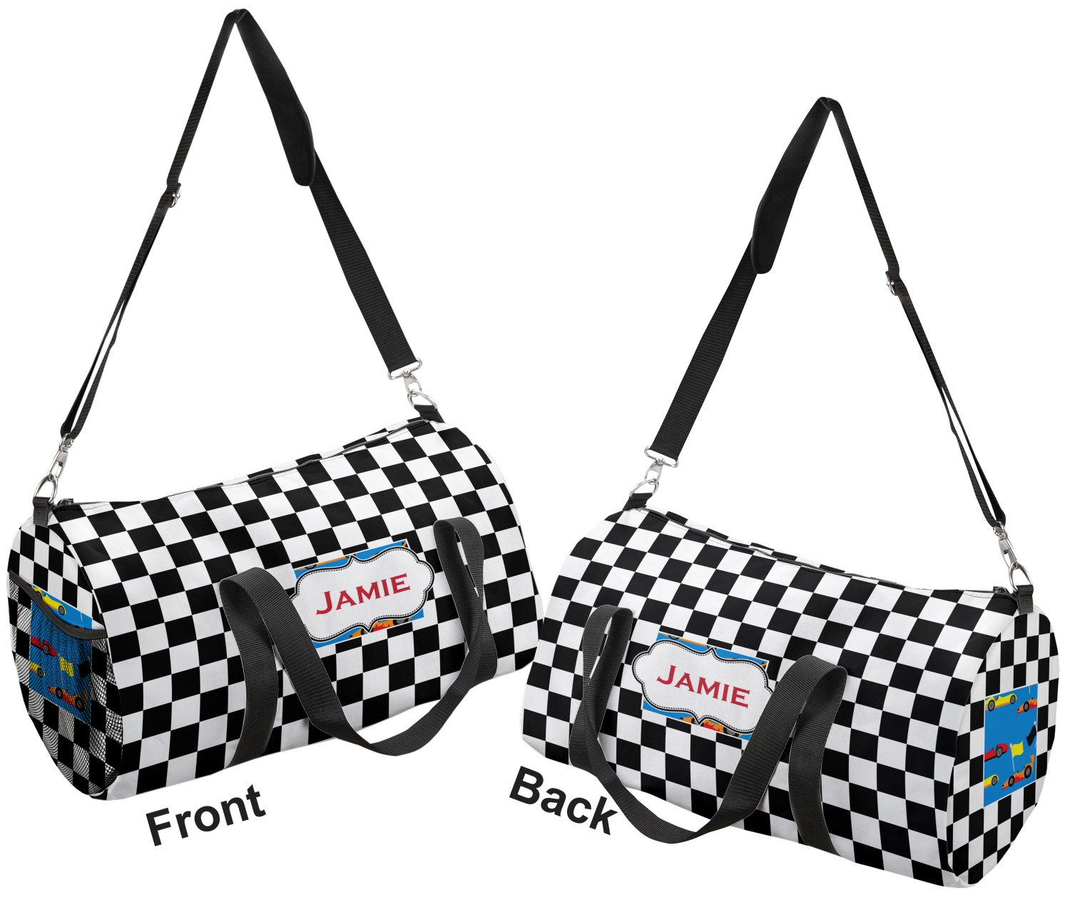 Checkers & Racecars Duffel Bag - Small (Personalized) - YouCustomizeIt