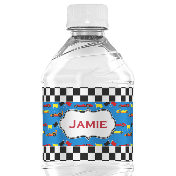 Custom Checkers & Racecars Water Bottle Labels (Personalized ...