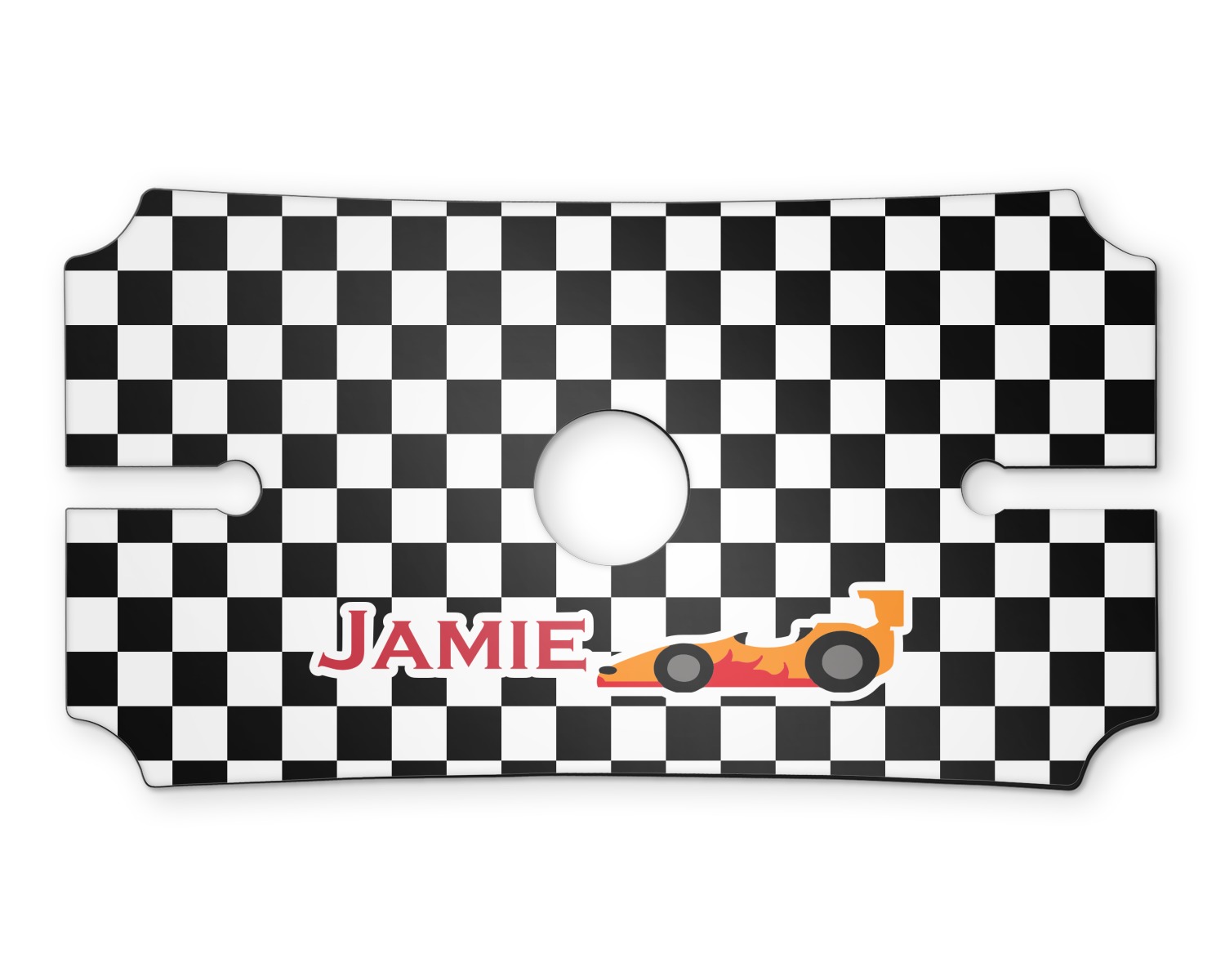 Custom Checkers & Racecars Wine Bottle & Glass Holder (Personalized ...