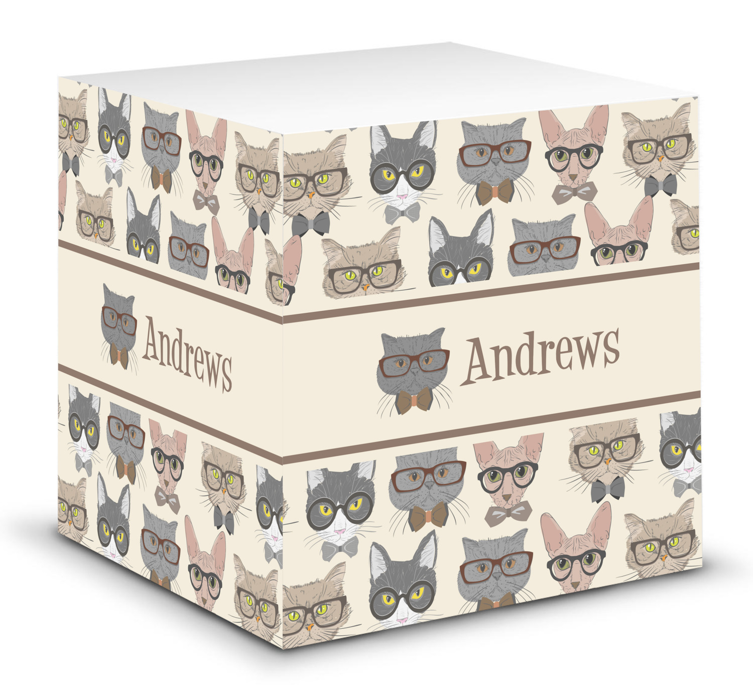 Hipster Cats Sticky Note Cube (Personalized) - YouCustomizeIt