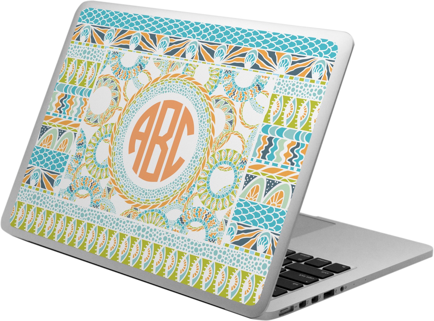 Teal Ribbons & Labels Laptop Skin - Custom Sized (Personalized ...
