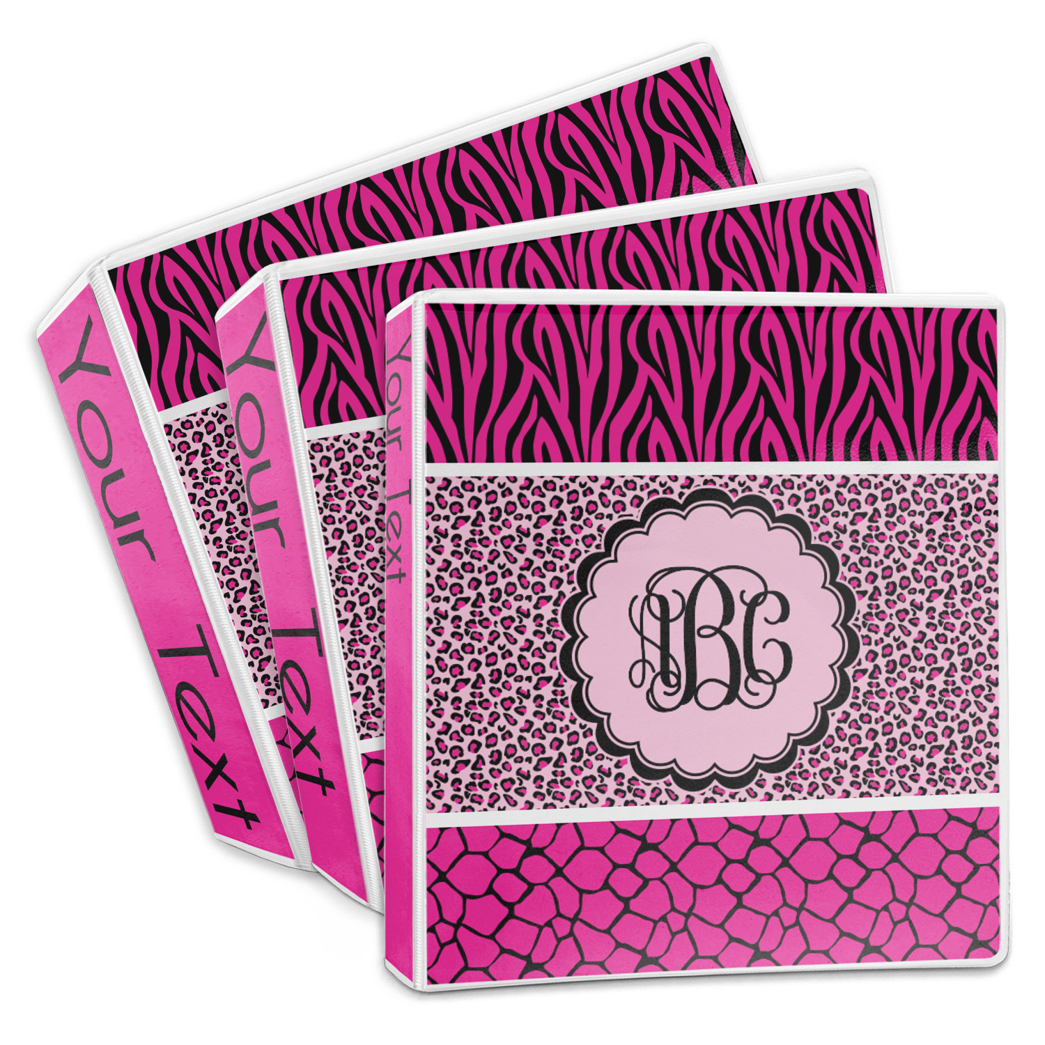 Triple Animal Print 3-Ring Binder - 1 inch (Personalized) - YouCustomizeIt