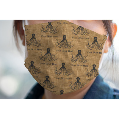 Octopus & Burlap Print Face Mask Cover (Personalized) - YouCustomizeIt