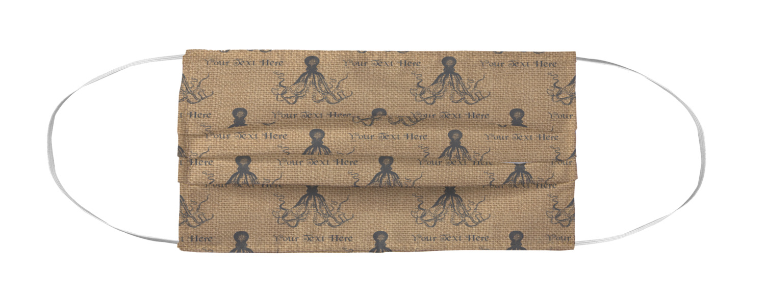 Octopus & Burlap Print Face Mask Cover (Personalized) - YouCustomizeIt