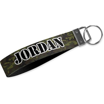 Green Camo Wristlet Webbing Keychain Fob (Personalized) - YouCustomizeIt