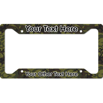 Custom Green Camo License Plate Frame - Style A (Personalized ...