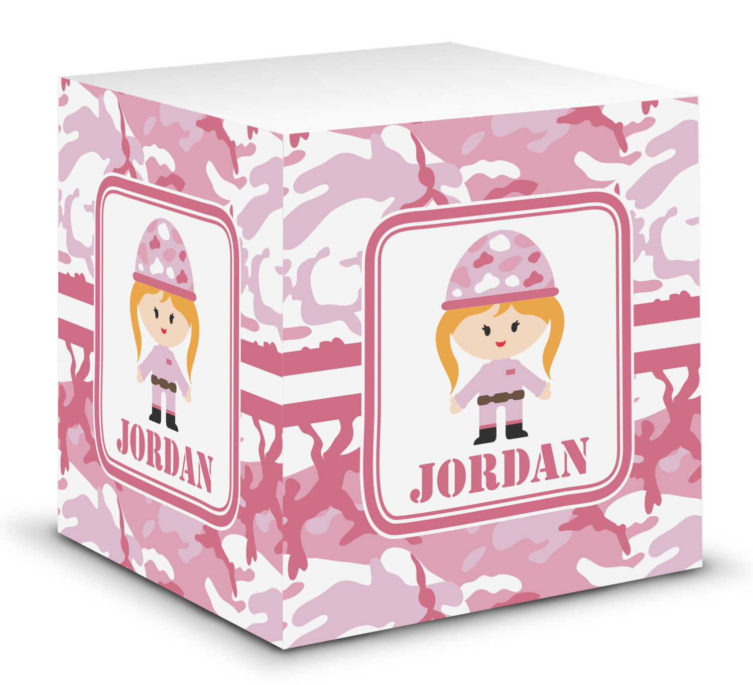 Custom Pink Camo Sticky Note Cube (Personalized) | YouCustomizeIt