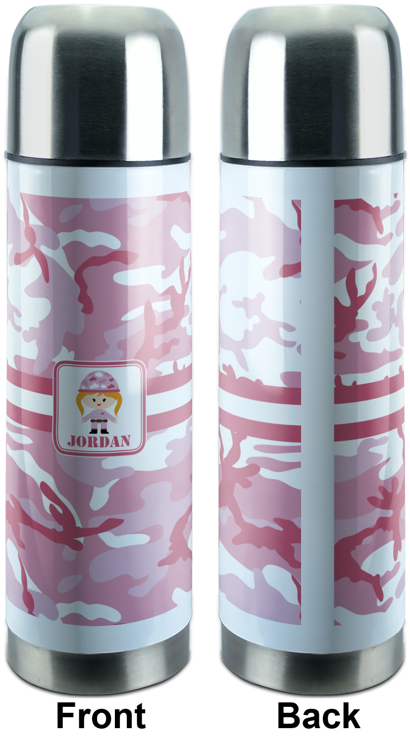 Pink Camo Stainless Steel Thermos (Personalized) - YouCustomizeIt