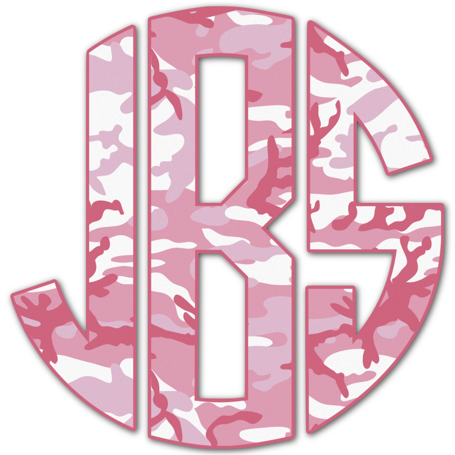 Custom Pink Camo Monogram Decal - Custom Sizes (Personalized ...