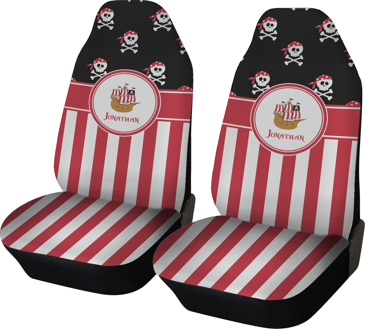 Pirate & Stripes Car Seat Covers (Set of Two) (Personalized ...