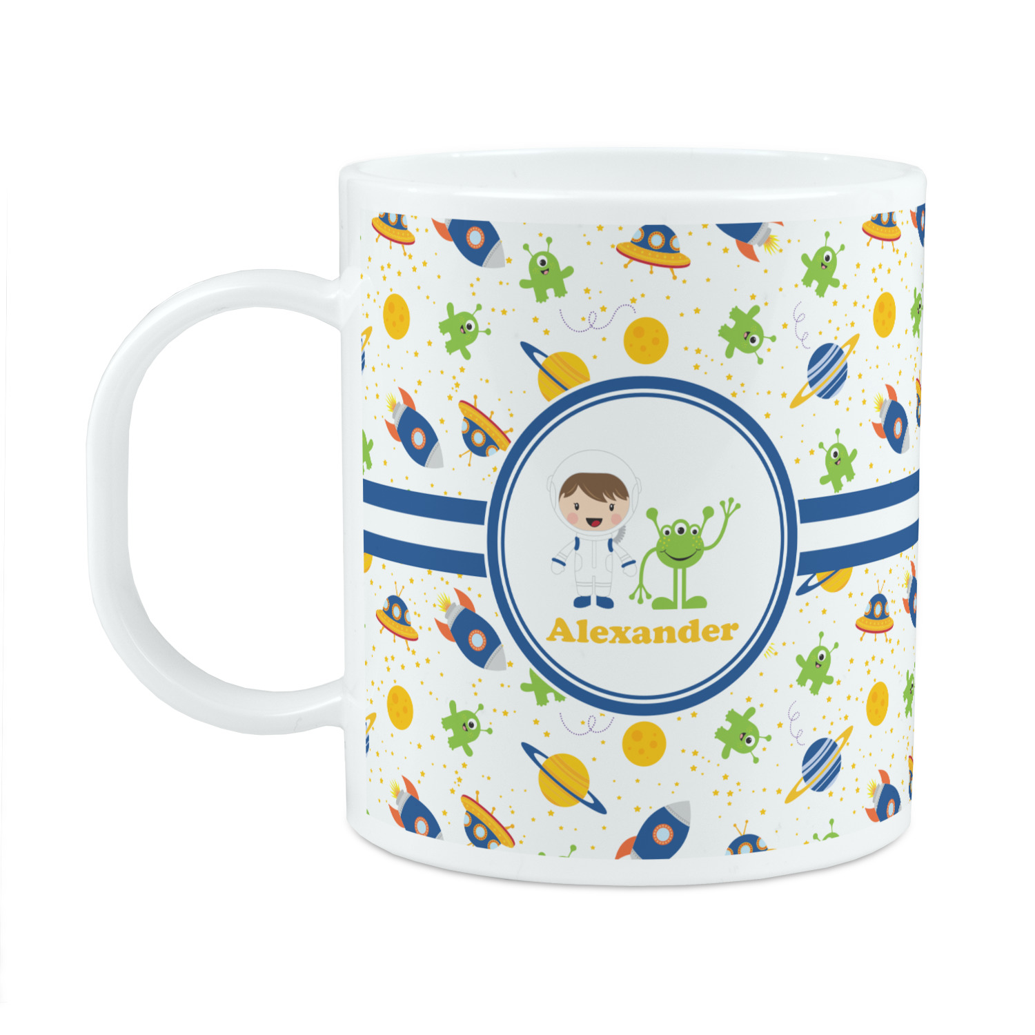 Boy's Space Themed Plastic Kids Mug (Personalized) - YouCustomizeIt
