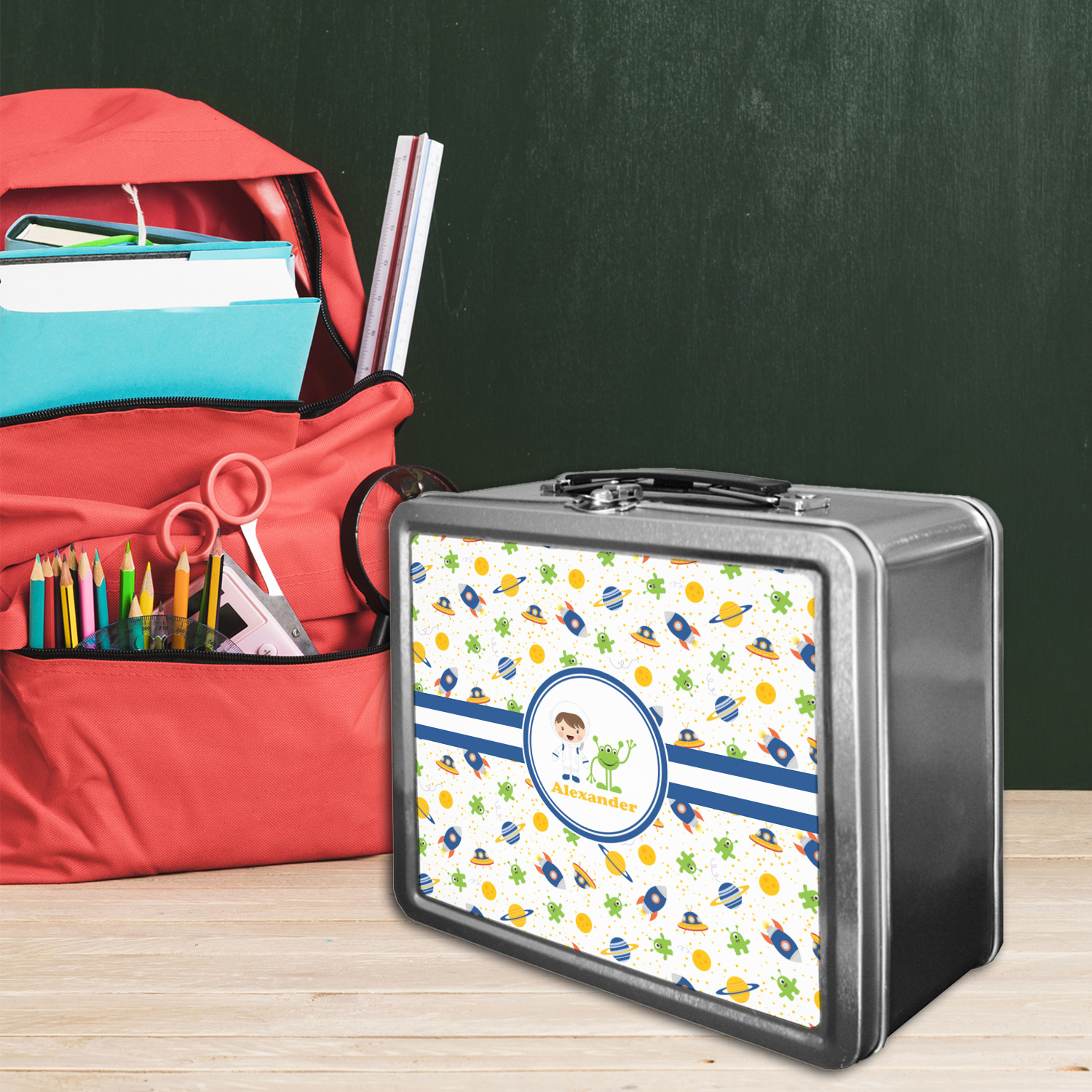 Custom Boy's Space Themed Lunch Box (Personalized) | YouCustomizeIt