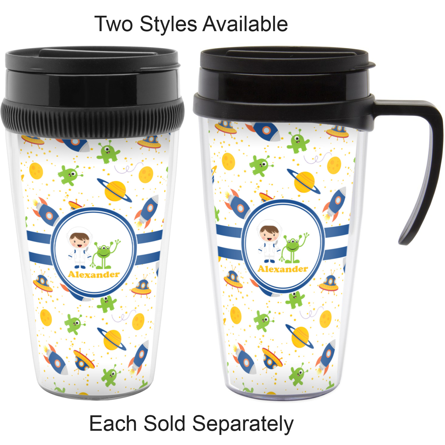 Boy's Space Themed Acrylic Travel Mug (Personalized) - YouCustomizeIt