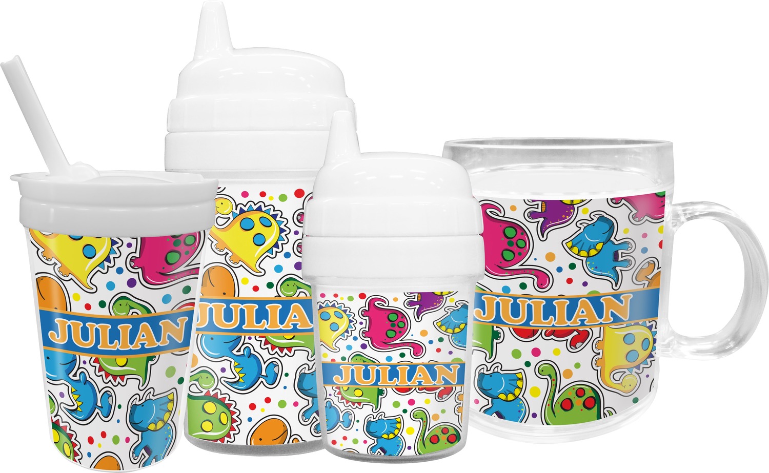 Dinosaur Print Sippy Cup with Straw (Personalized) - YouCustomizeIt