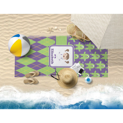 Astronaut, Aliens & Argyle Beach Towel (Personalized) - YouCustomizeIt