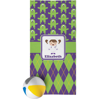 Astronaut, Aliens & Argyle Beach Towel (Personalized) - YouCustomizeIt