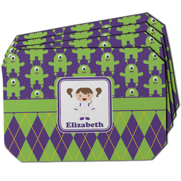 Custom Astronaut, Aliens & Argyle Dining Table Mat - Octagon w/ Name or ...