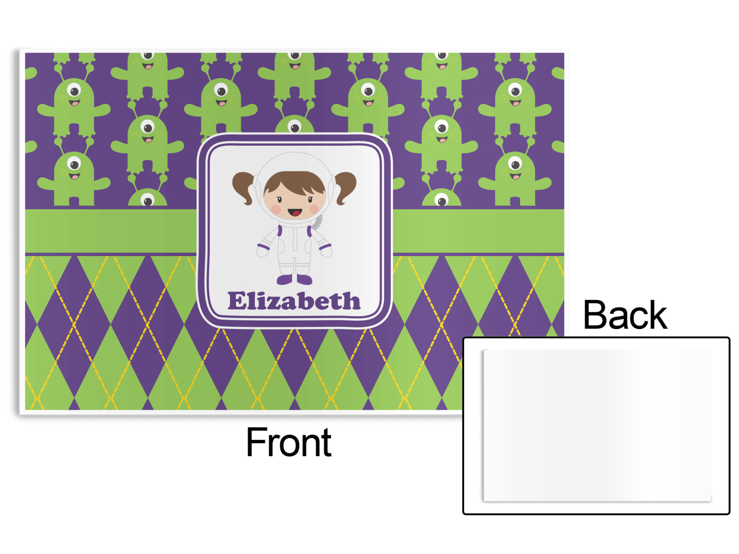 Custom Astronaut, Aliens & Argyle Disposable Paper Placemats ...