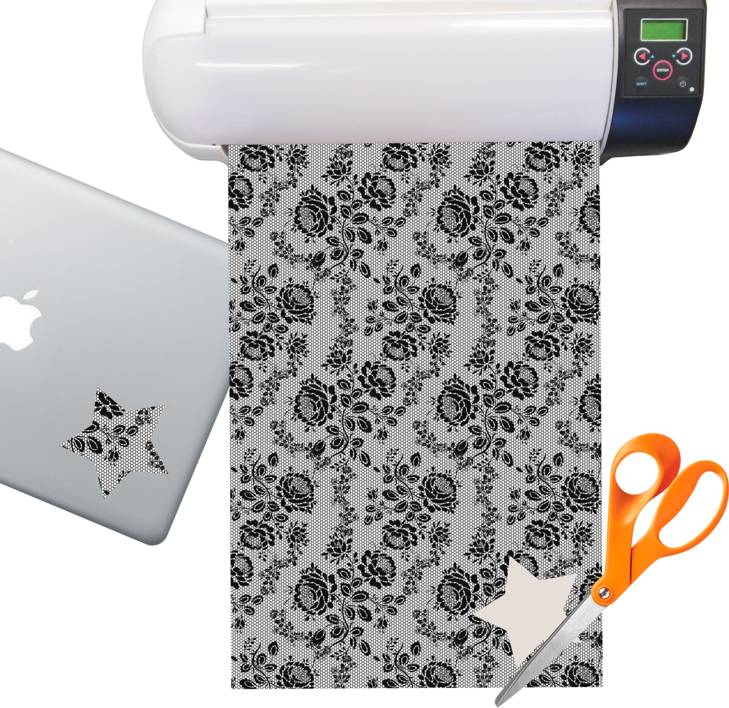 Black Lace Sticker Vinyl Sheet (Permanent) - YouCustomizeIt