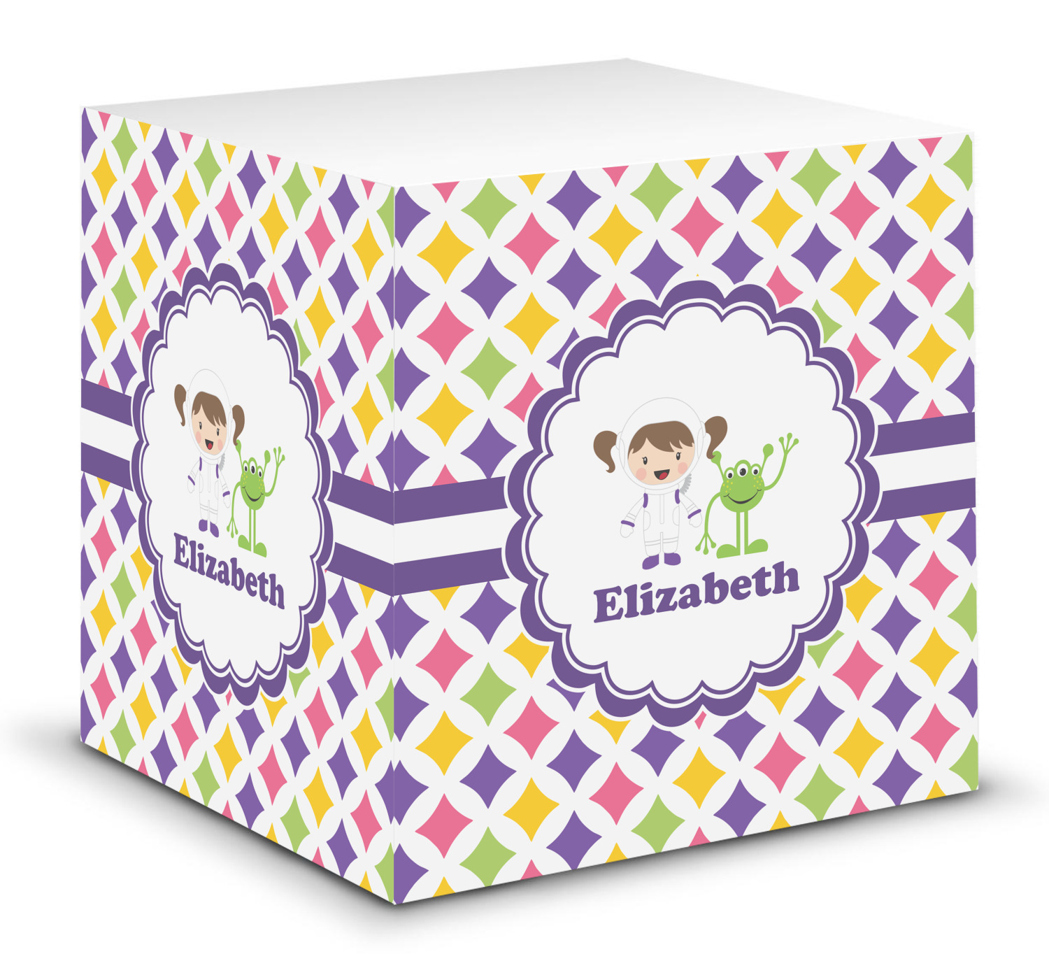 Girls Astronaut Sticky Note Cube (Personalized) - YouCustomizeIt