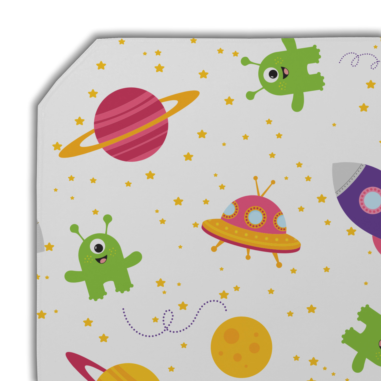 Custom Girls Space Themed Dining Table Mat - Octagon w/ Name or Text ...