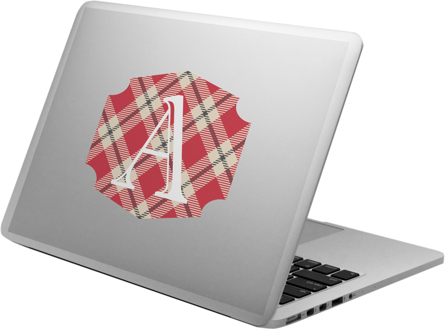 Custom Red & Tan Plaid Laptop Decal (Personalized) | YouCustomizeIt