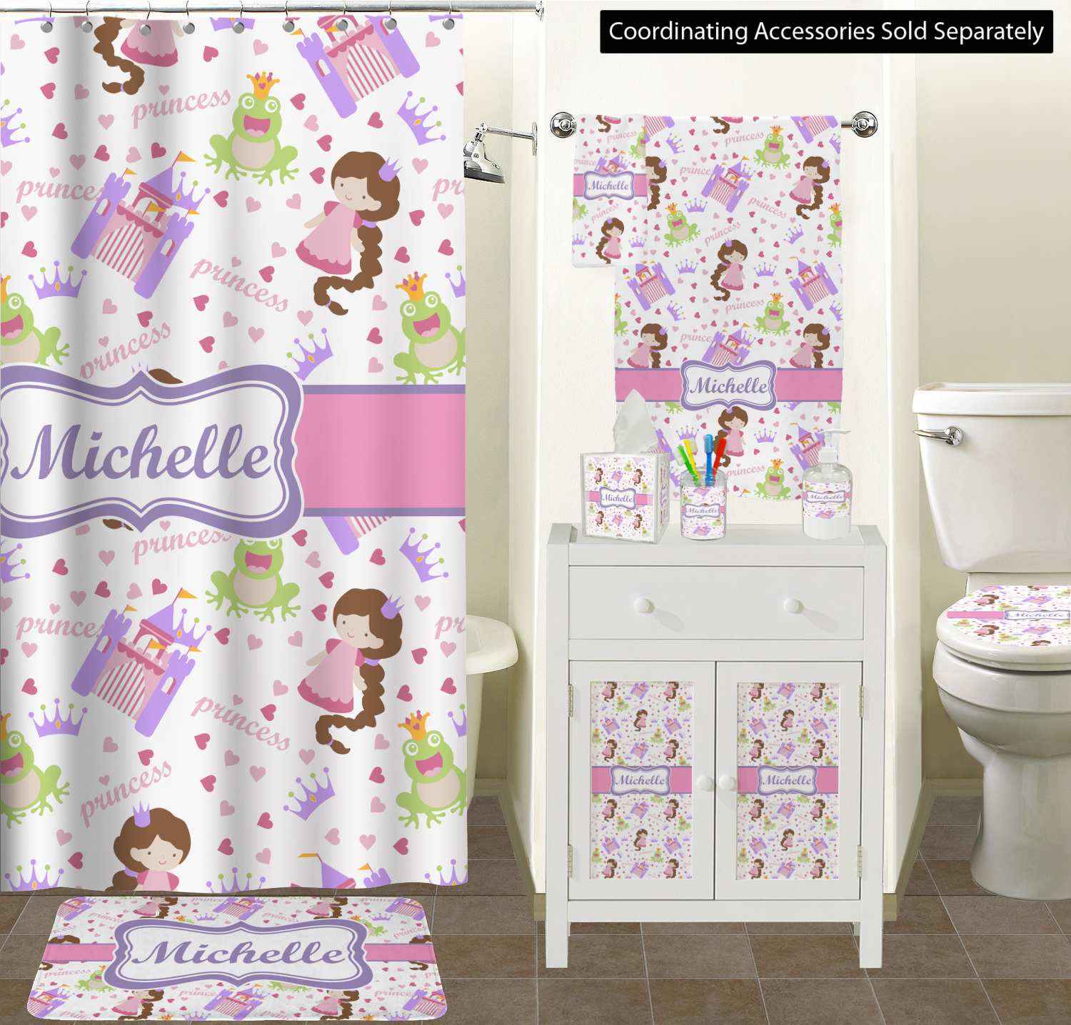 Custom Princess Print Bath Towel (Personalized) | YouCustomizeIt