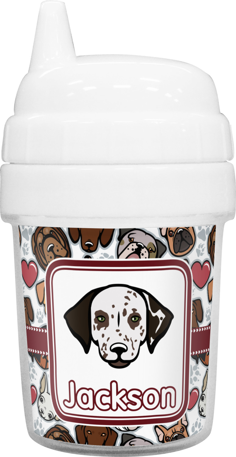 Dog Faces Baby Sippy Cup (Personalized) - YouCustomizeIt