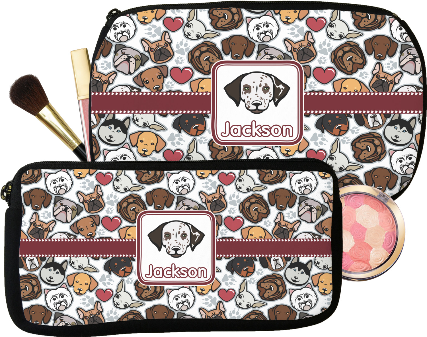 Custom Dog Faces Makeup / Cosmetic Bag (Personalized) | YouCustomizeIt