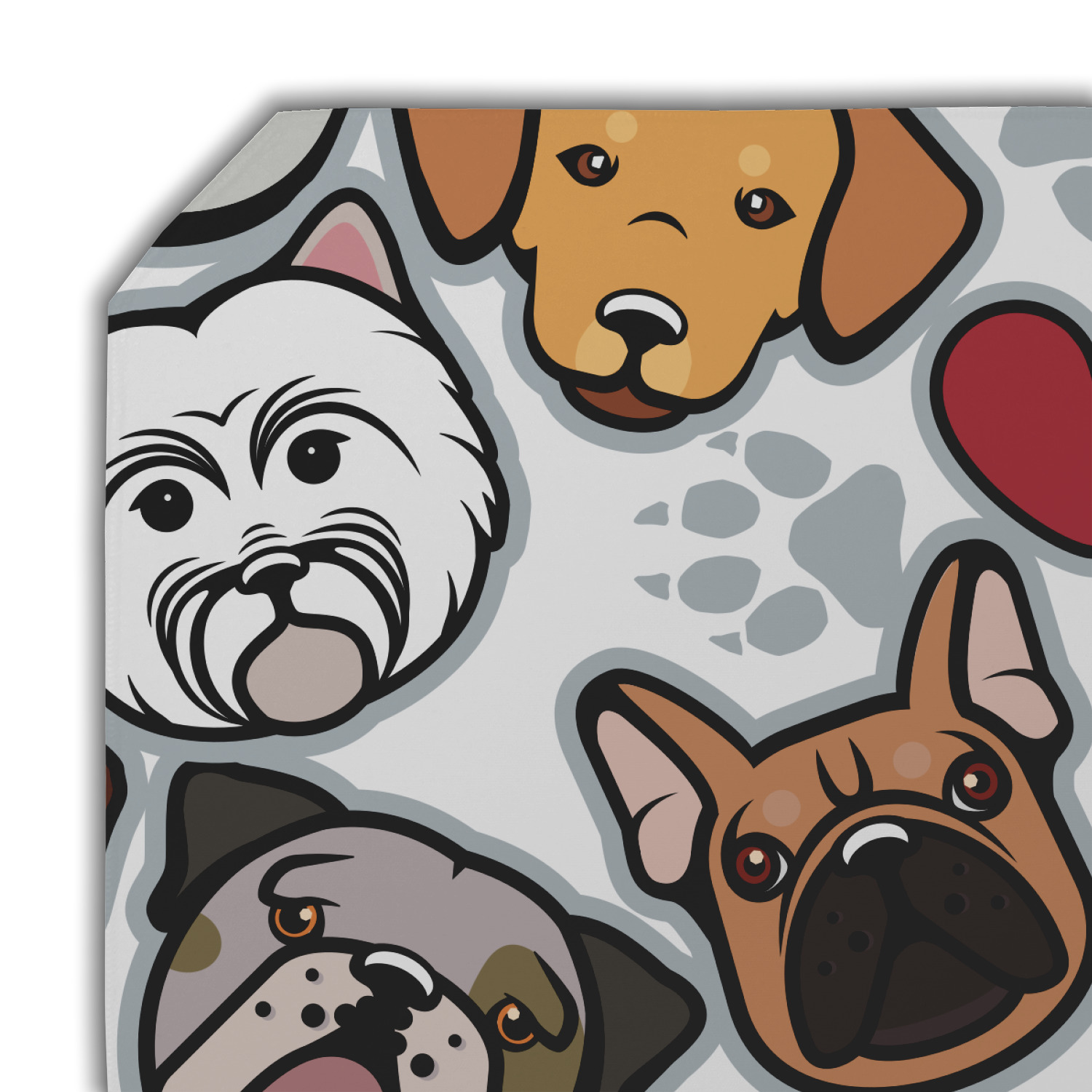 Custom Dog Faces Dining Table Mat - Octagon w/ Name or Text ...